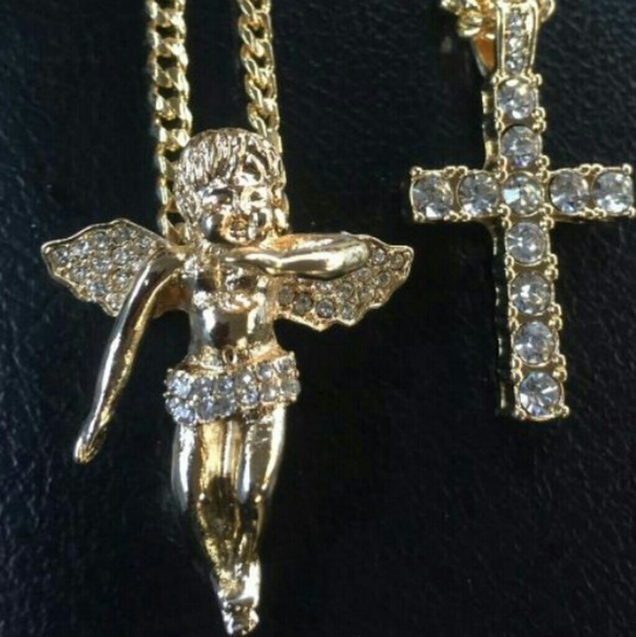 Accessories | 14k Gold Plated Iced Out Chains Combo | Poshmark